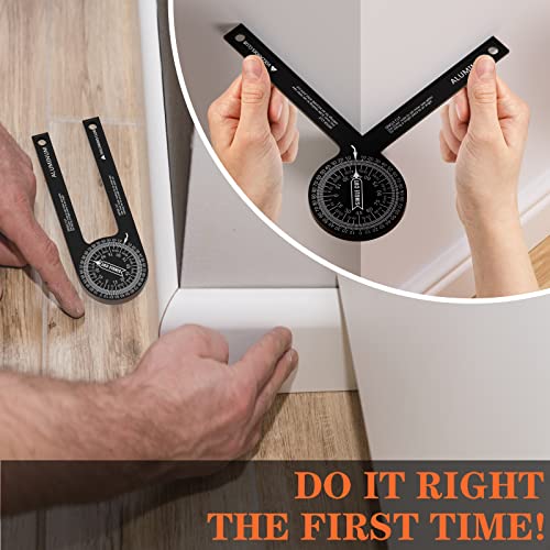 VOLCANOES CLUB Magnetic Digital Angle Finder with 7ββ Aluminum Angle Finder Gauge - Woodworking Tool Set for Carpenters, Plumbers, Building Trades