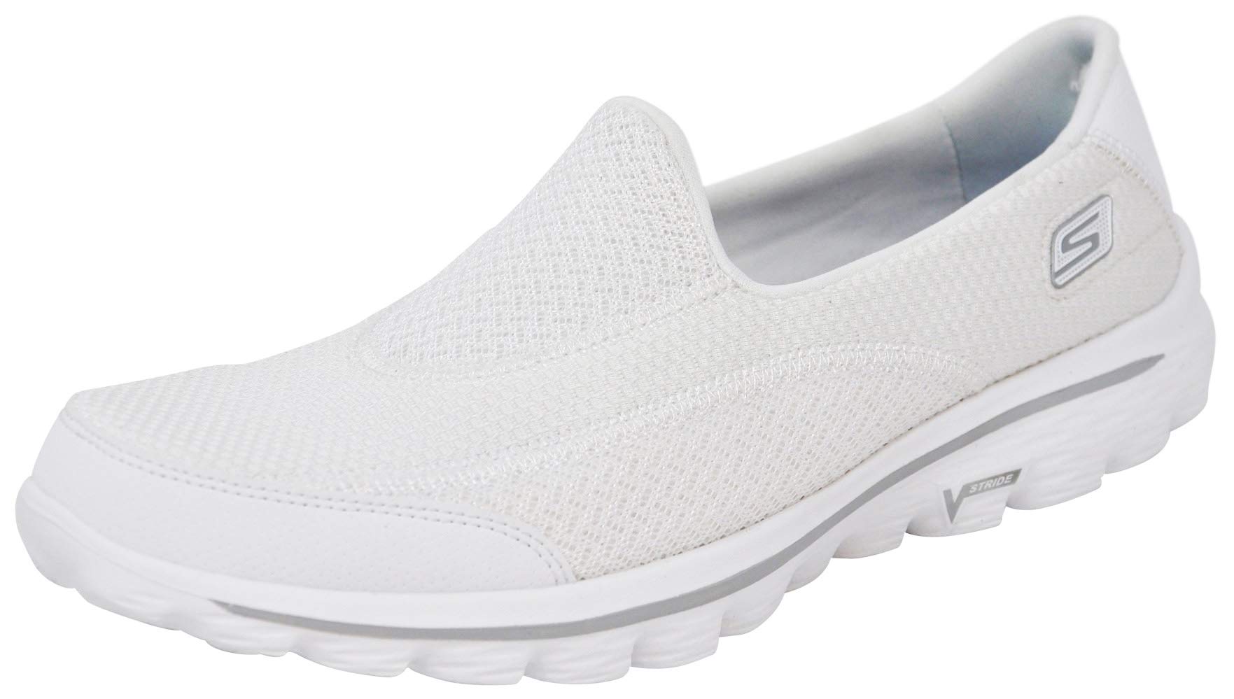 Skechers Performance Women's Go Walk 2 Slip-On Walking Shoe, White, 8.5 M US