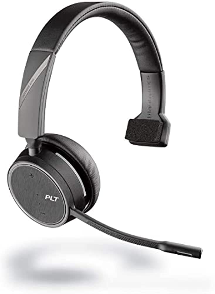 Plantronics - Voyager 4210 Office with Two-Way Base USB-A (Poly) - Bluetooth Single-Ear (Monaural) Headset - Connect to PC, Mac, & Desk Phone-Noise Canceling-Works with Teams (Certified), Zoom & more
