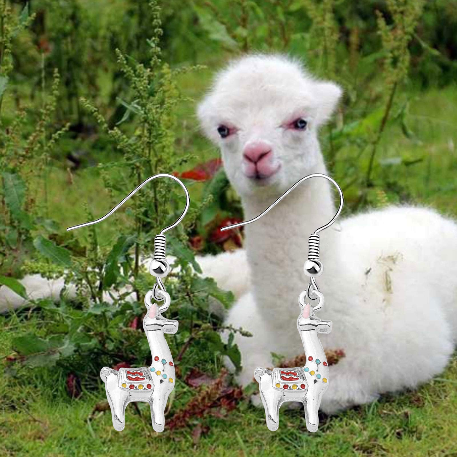 Tiny Llama Earrings Llama Lover Jewelry Alpaca Earrings Kawaii Alpaca Gift Animal Earrings Llama Jewelry (Llama Earrings)