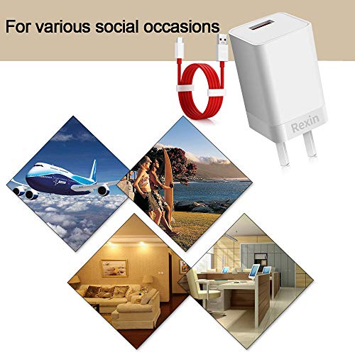 OnePlus 6 Dash Charger OnePlus 5T/5 Dash ChargerDash Power Adapter [5V 4A] + OnePlus Dash Charging Cable 1M / 3.3FT USB C Fast Charging Data Cable for OnePlus 6T 6 5T 5 3T 3