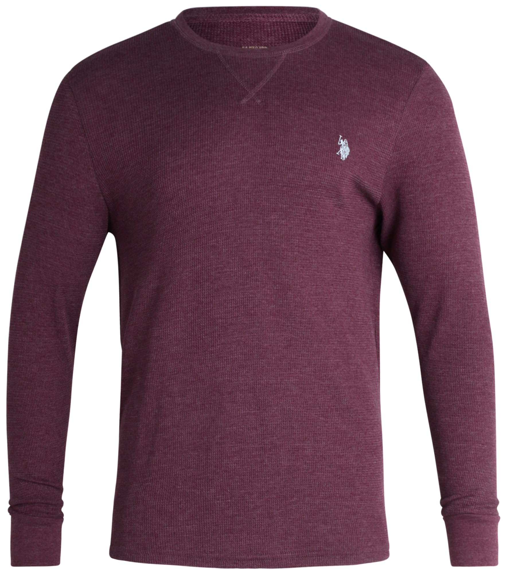 U.S. Polo Assn. Men's Thermal Shirt - Long Sleeve Waffle Knit Top (2 Pack), Size Medium, BlackCharcoal Heather