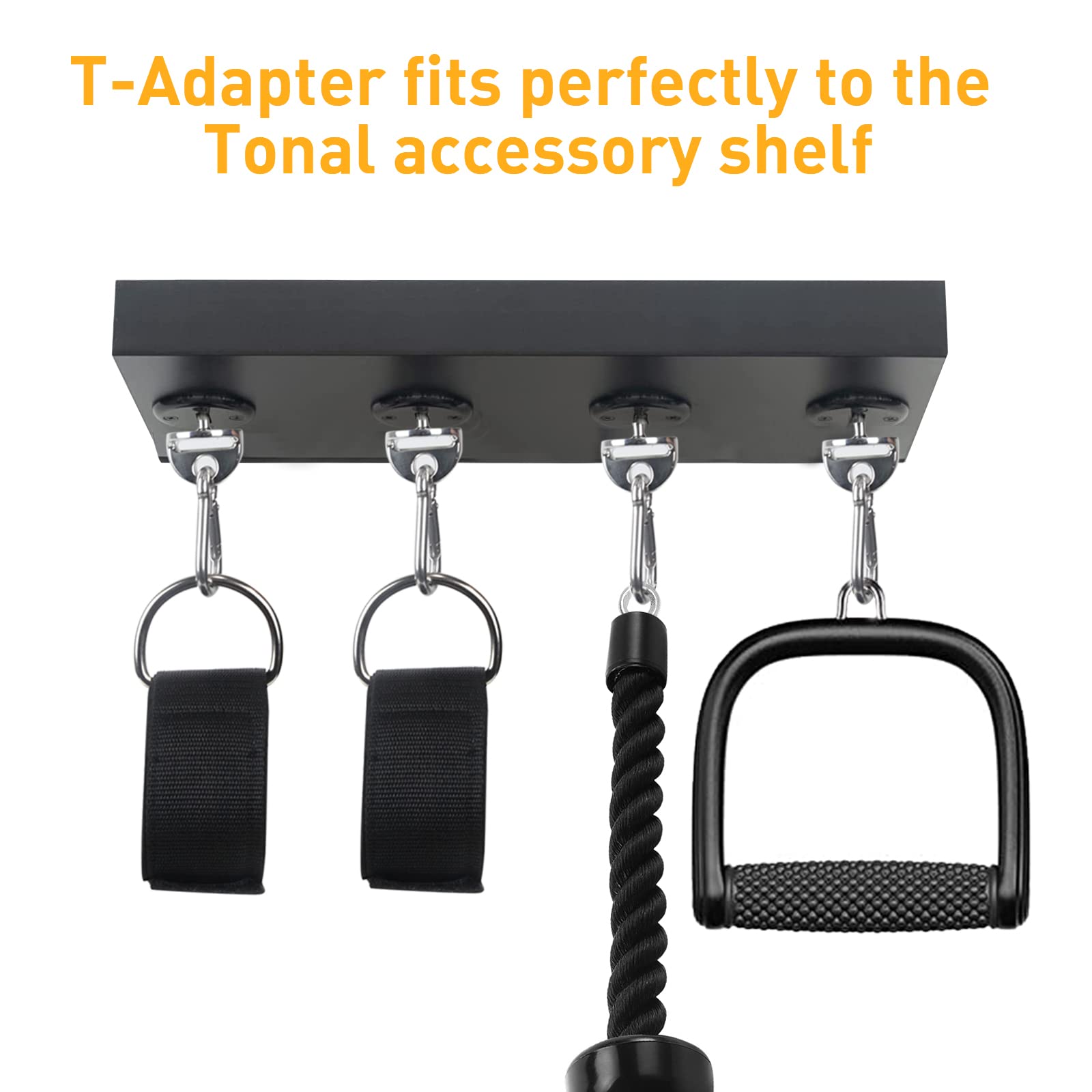 WEIGUZC 1 Pair Stainless Steel Tonal Adapters with Snap Hooks, Tonal Attachments for Attach Tonal Accessory Shelf or Tonal Cable Machine