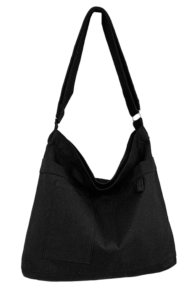 Women Retro Large Size Canvas Shoulder Bag Large Hobo Bag Canvas Crossbody Bag Messenger Tote