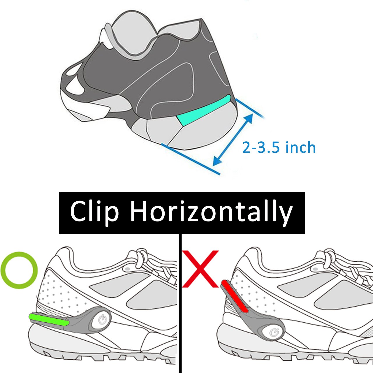 Shoe Clip Lights (2 Pack) Reflective Safety Night Running Gear for Runners Joggers Bikers Walkers, Color Changing RGB Strobe and Steady Color Flash Mode, Water Resistant and Bonus Screw Driver