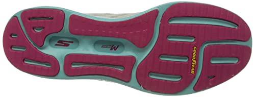 Skechers Women's GO Run Razor 3+ Sneaker, Gray Mesh Hot Melt Aqua Hot Pink Trim, 9