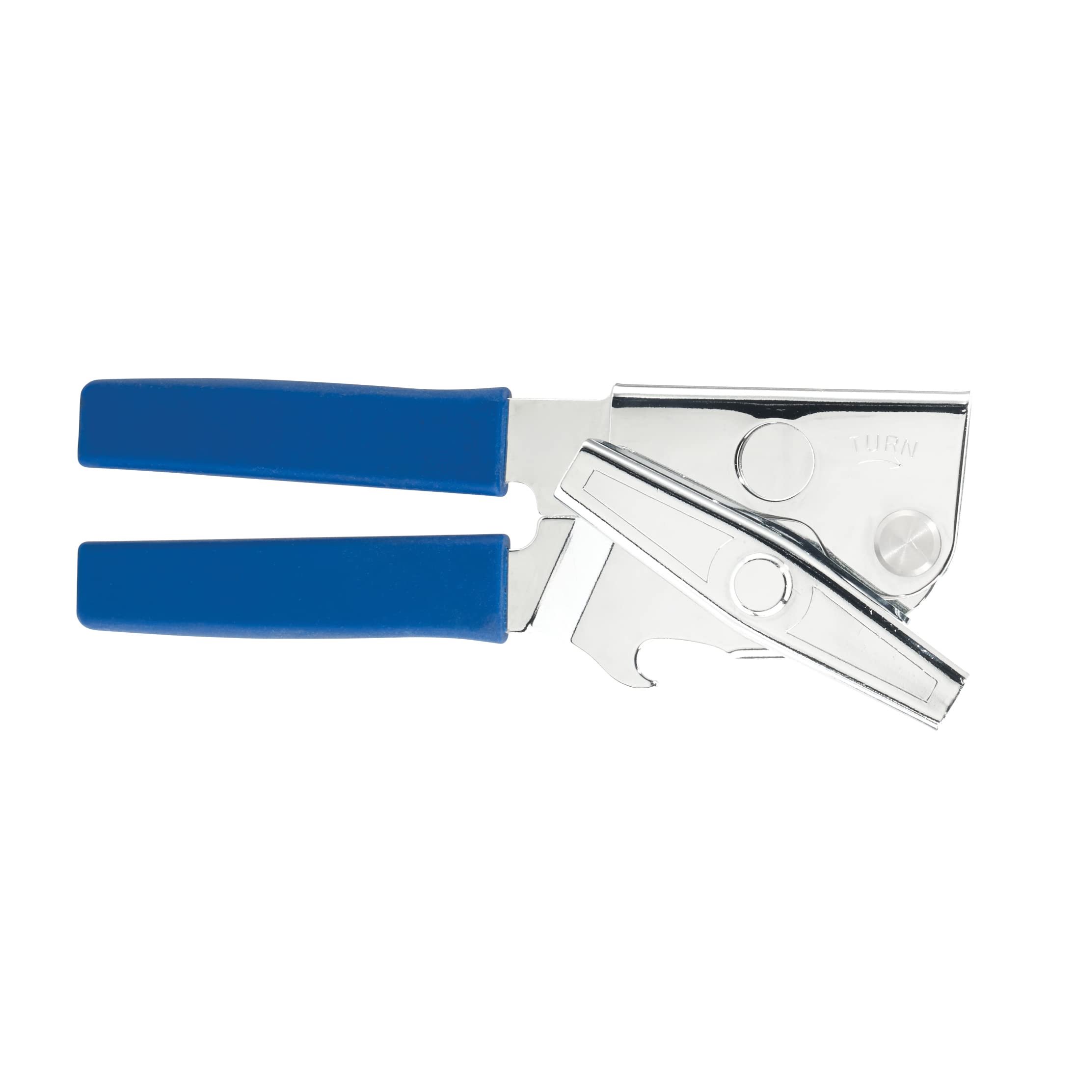 Winco CO-901, 7"L Twist & Out Chrome Plated Portable Can Opener with Easy-Turn Handle, Manual Chrome Plated Opener with Soft Grip Handle