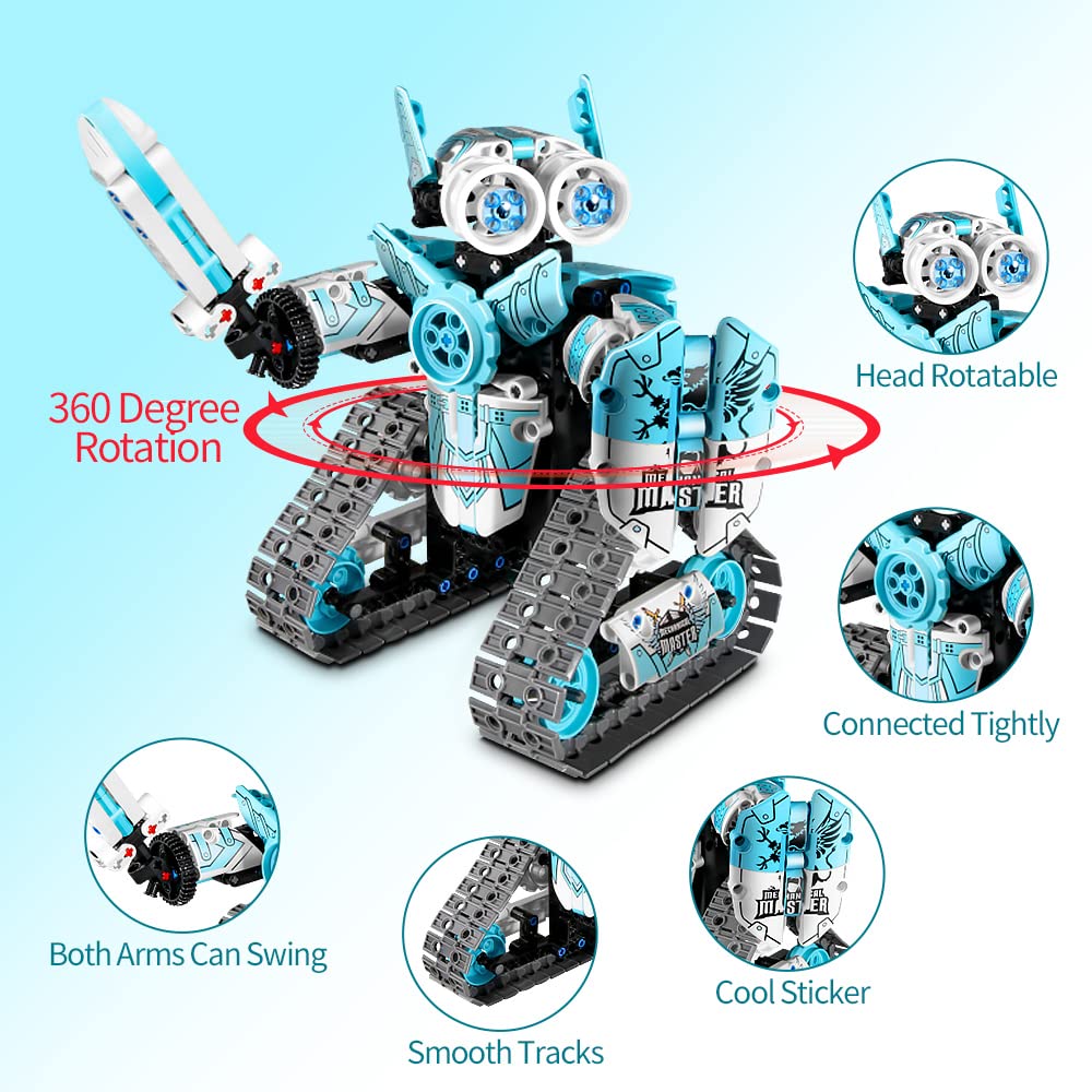 PinkBee Robot Toys Building Blocks Set 3-in-1 APP Remote Control Truck Tank Stem Projects Science Kits for Kids 6 7 8 9 10 Age 8-12 Year Old Boys Compatible with Lego (398 Pcs)