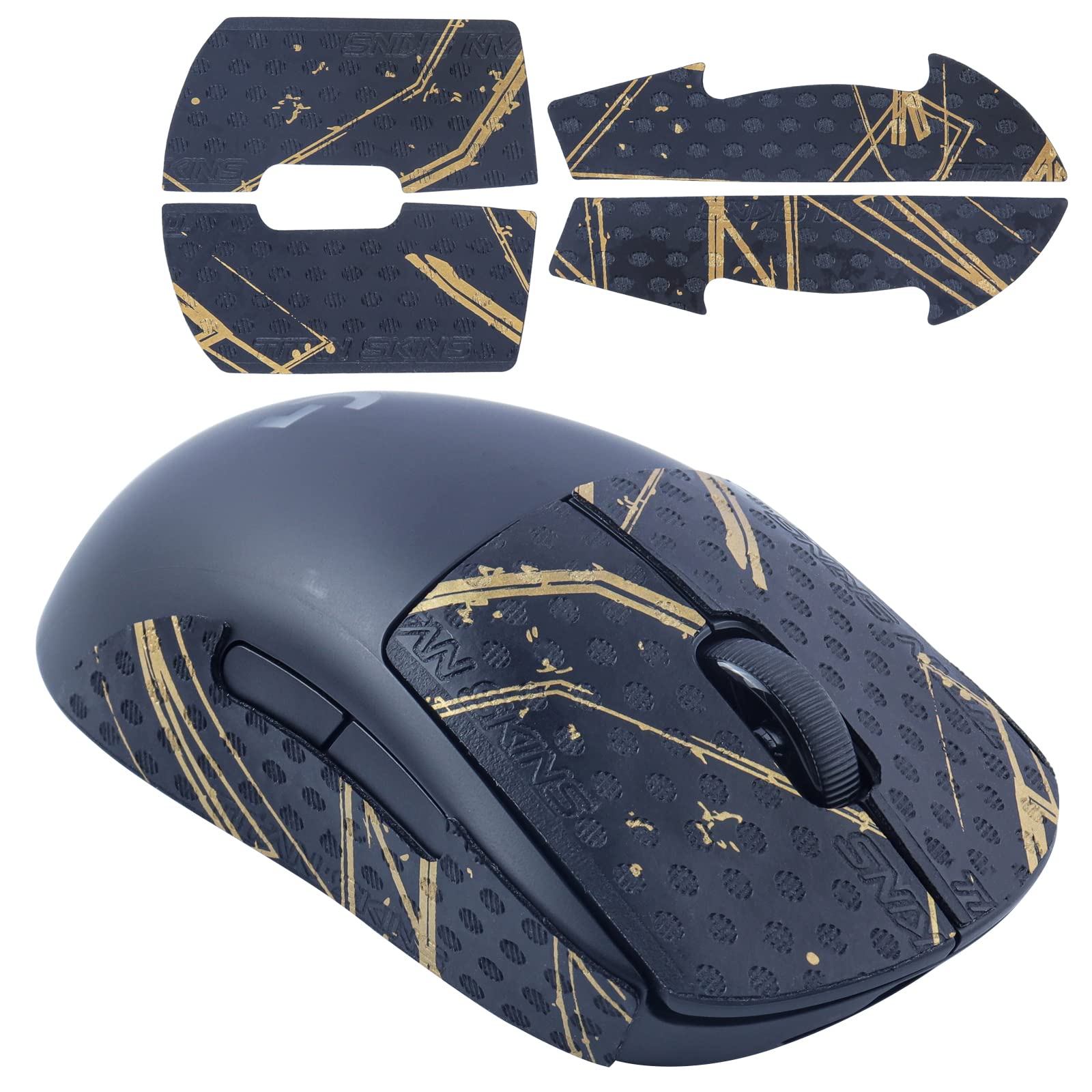 Wunzkii Mouse Grip Tape for Logitech G Pro Wireless, Anti-Slip Non-Fading Gaming Mouse Skin Sweat Resistant, Easy to Use, Self-Adhesive Design, Pre-Cut