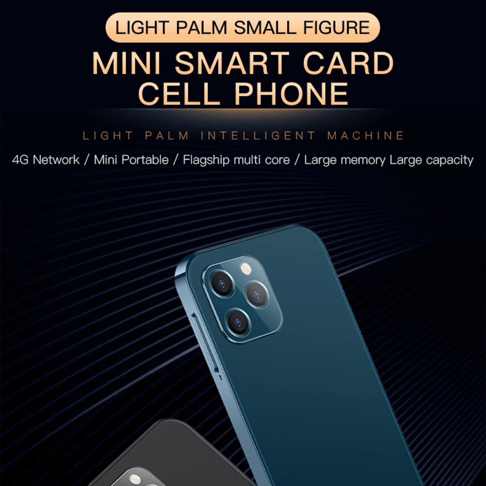 Serounder XS12 4G Mini Smartphone, Student Pocket Cellphone with 3.0 Inch Display 4GB RAM 32GB ROM 5MP Front 13MP Rear Camera, Support Facial Recognition, GPRS, Bluetooth, WiFi (