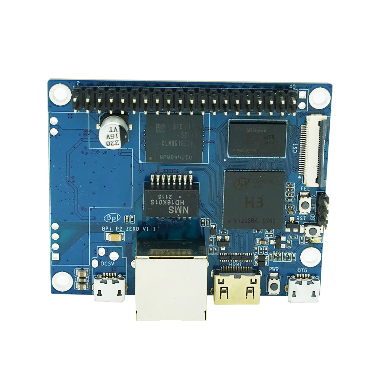 youyeetoo BPI-P2 Zero Open Source Singal Board Computer, Software Same as BPI-M2 Zero,Provide Armbian Rapbian,Add 8GB eMMC/PoE interface/100M LAN (with Heat Sink)