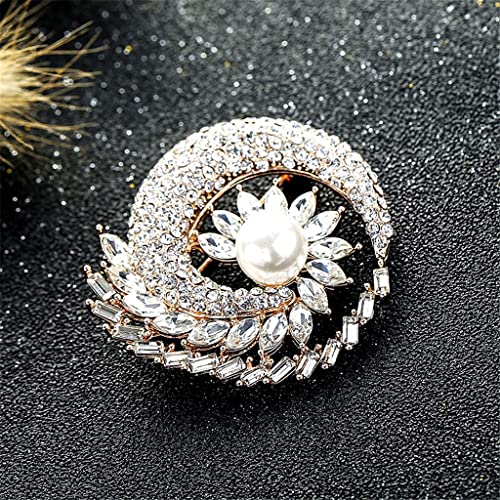 WSJIE Brooch Rose Gold Silver Brooch Ladies Pin Dress Jacket Accessories (Color : A, Size