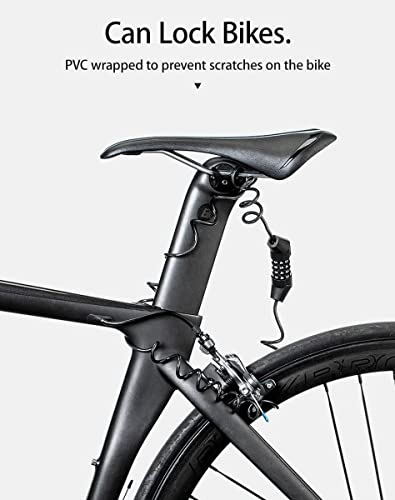 UPPVTE Anti-Theft Bicycle Lock,Cable Helmet Lock Chain Bike Lock Fold Backpack Cycling Password Lock Bike Accessories Anti-Theft Lock (Color : A)