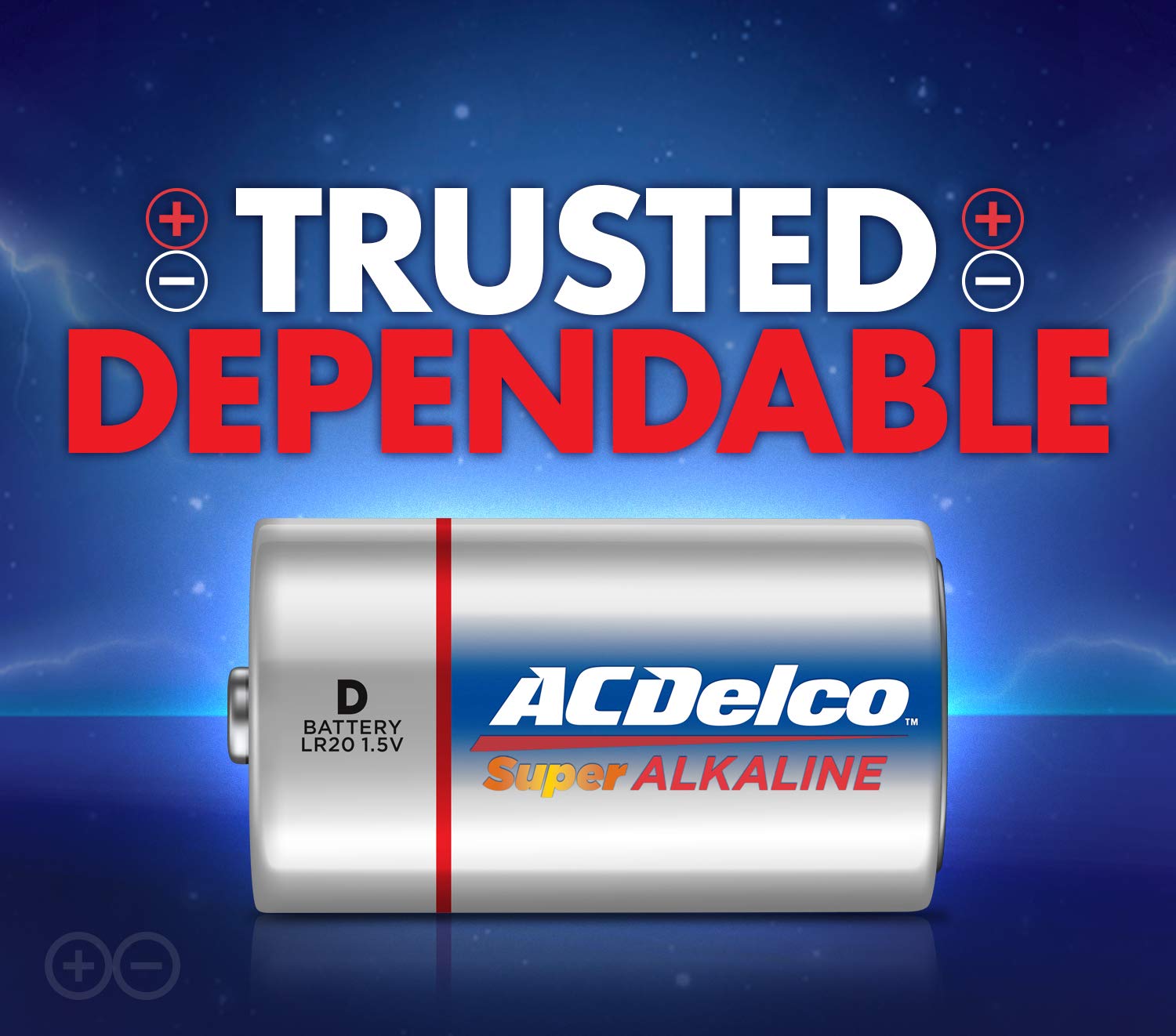 Powermax ACDelco 24-Count Size D Cell Alkaline Batteries Super Alkaline Battery 7-Year Shelf Life Reclosable Packaging