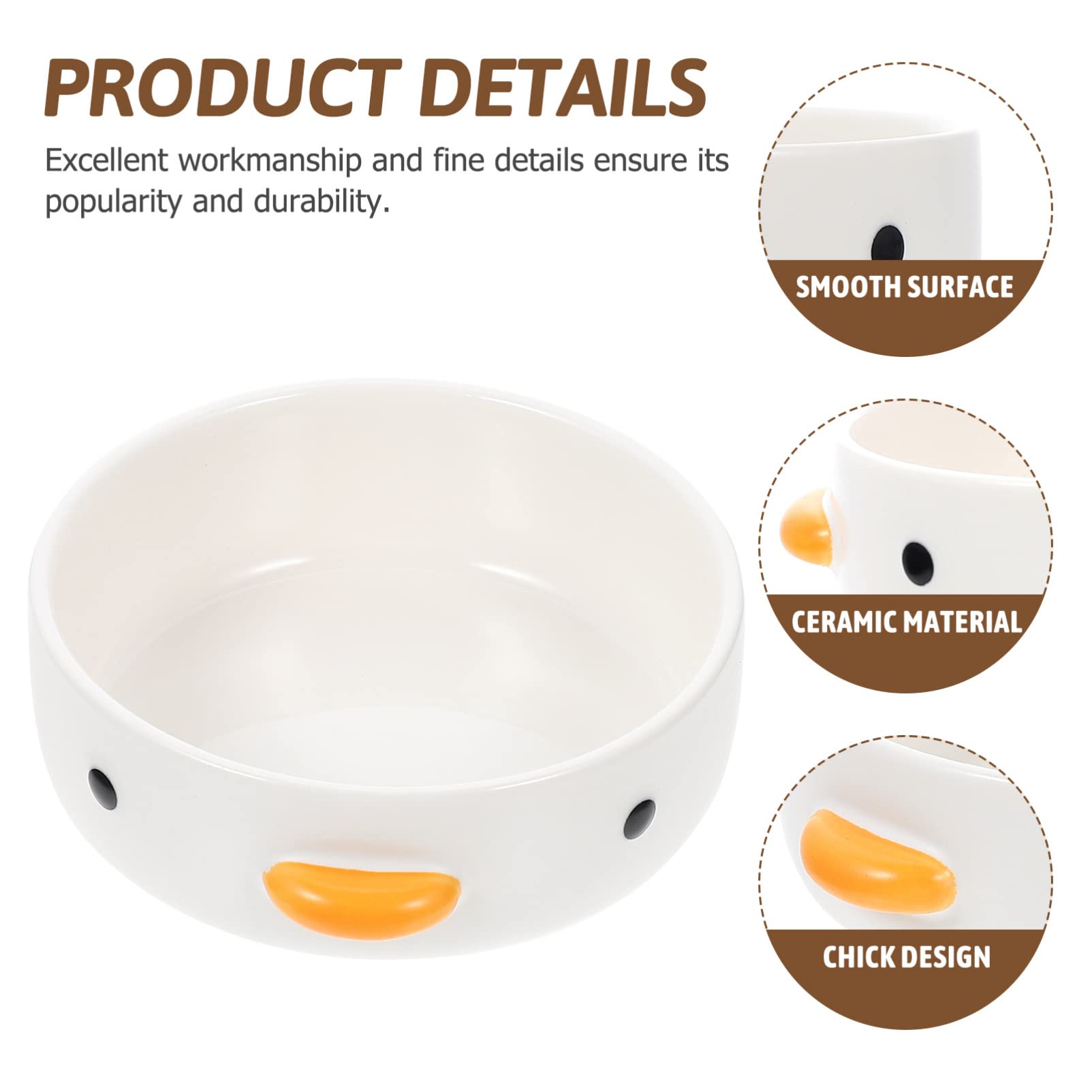 UPKOCH Funny Cute Chick Plates Mini Dessert Plate Handmade Duck Safety Ceramics Sauce Plate Hamster Bowl Bird Food Bowl.