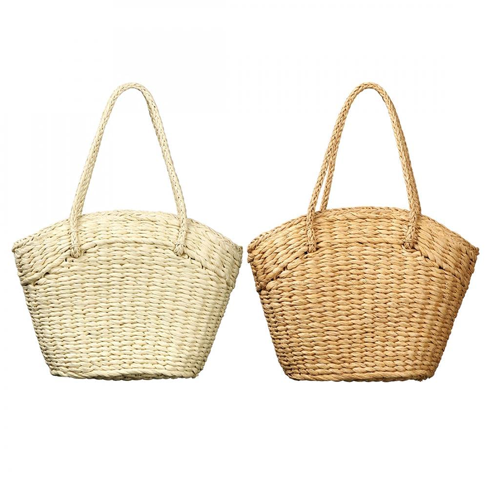 Women Straw Shoulder Bag Summer Beach Hand Woven Straw Tote Large Tote Bag (1)