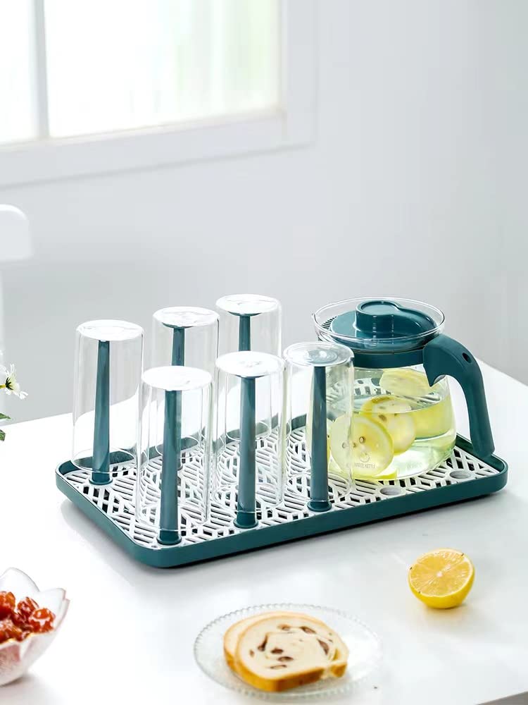 VOLYUVIC [2 in 1] Drain Board for Kitchen Counter, Mug Cup Drying Rack, Kitchen Dish Drying Rack with Drainboard Perfect for Sink, Coffee Table, Outdoor