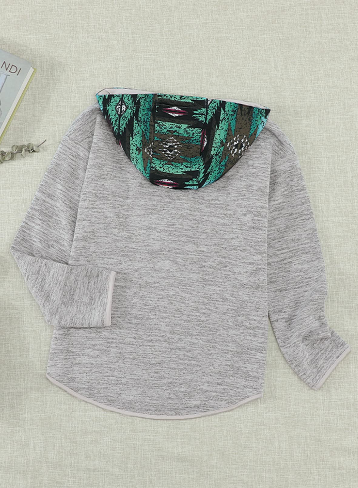 Womens Winter Cute Button Collar Patchwork Color Block Long Sleeve Knit Stitching Drawstring Hoodies Hooded Sweatshirts Women Pullover Casual Fashion Tops Green X-Large