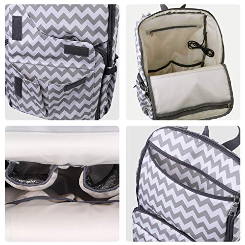 Rojohri Large Waterproof Diaper Bag,Unisex Baby Bag with Compartment Organizers,Insulated Pockets and USB port