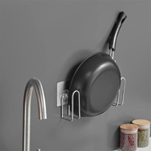 SEYFI Kitchen Shelves,Wall-Mounted Pot Lid Holder, Spoon Rest, Stainless Steel Pan Pot Rack, Kitchen Counter Cutting Board Stand, Multifunctional
