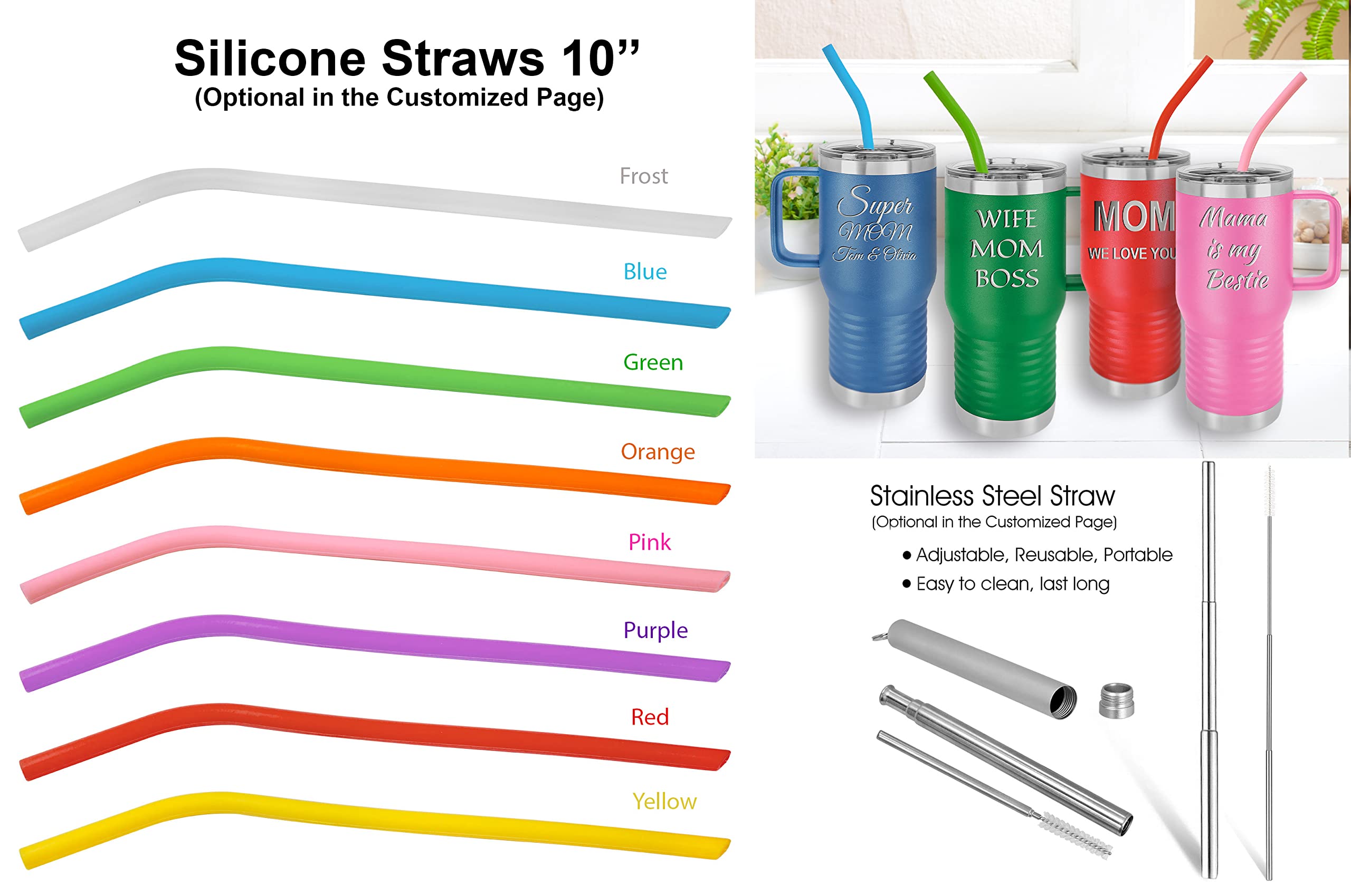Polar Camel Personalized Tumblers with Slide Lid and Straw, Name Engraved Customized Cups, Stainless Steel Vacuum Insulated Travel Coffee Mugs - Women, Men Birthday Gift (Yellow, 20 oz)
