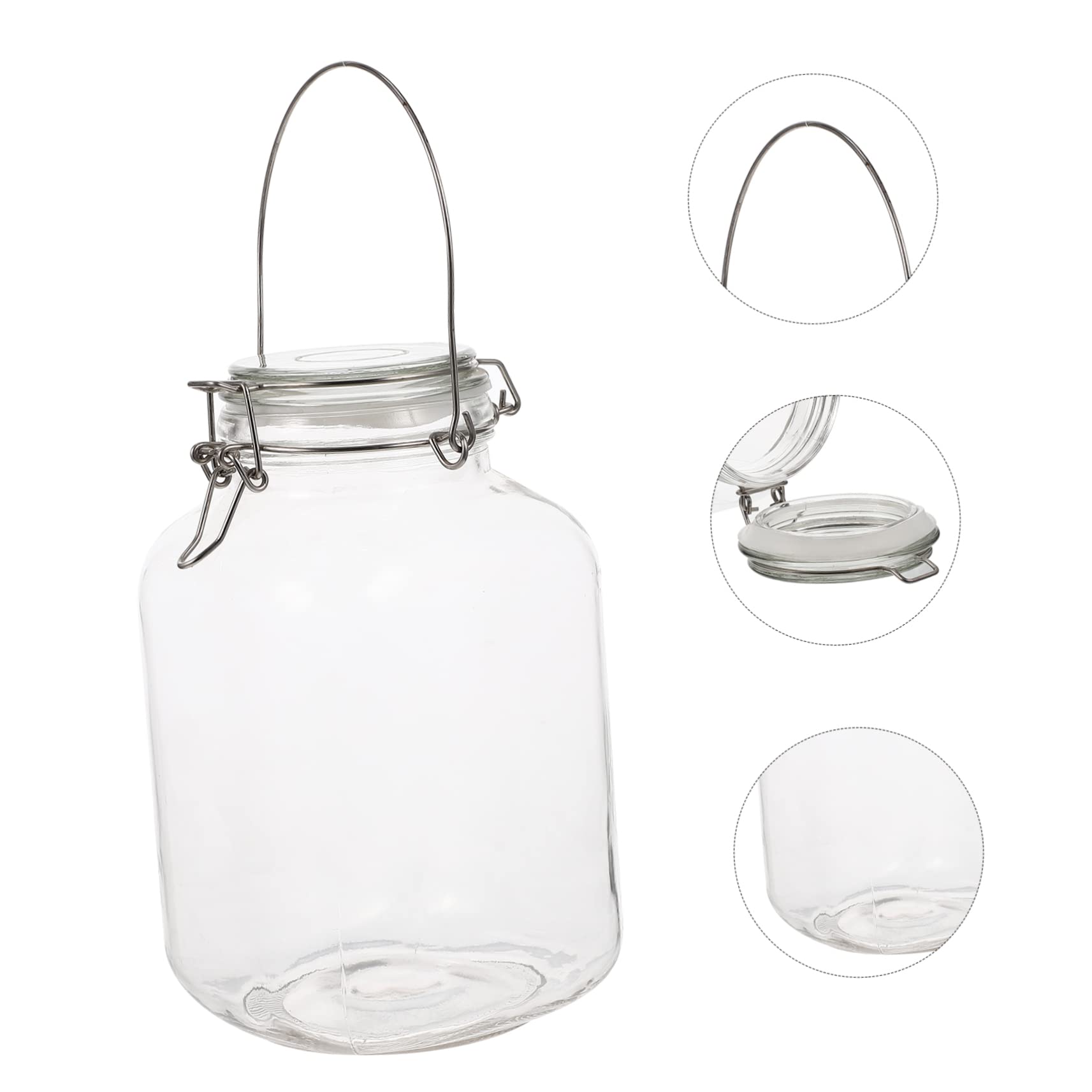SWOOMEY Glass Storage Jar Glass Container Sauerkraut Canned Clear Container Glass Kitchen Canisters Transparent Pickle Jar Sealed Glass Storage Jar Glass, Iron Glass Storage Container Food