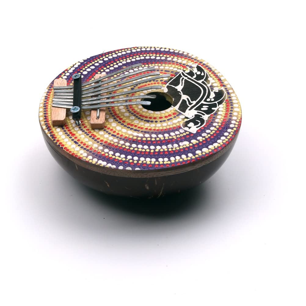 WSSBK Coconut Shell Finger Piano Thumb Piano 7-Tone Seven-Tone Kalimba Painted Kalimba Musical Instrument Beginner
