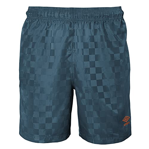 Umbro Men's Standard Checkerboard Short, Stargazer/Burnt Orange, Large