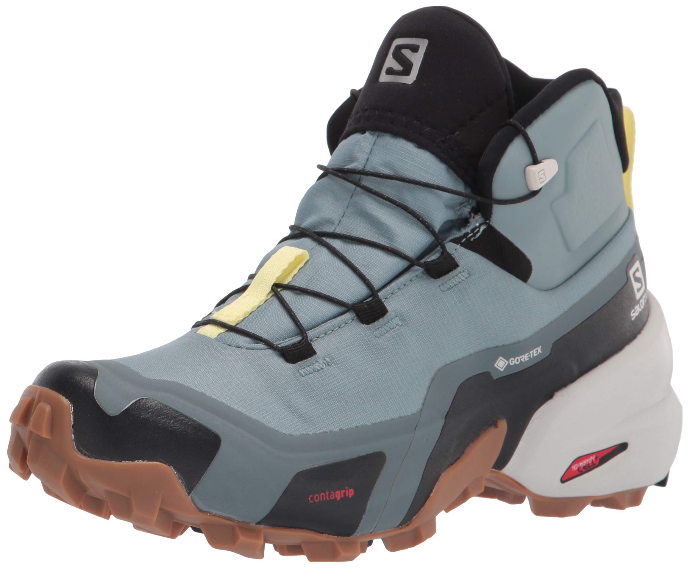 Salomon Cross MID Gore-TEX Hiking Boots for Women, Lead/Stormy Weather/Charlock, 6