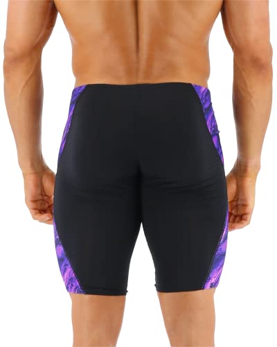 TYR Men's Standard Cadence Blade Splice Swimsuit Jammer, Purple, 26