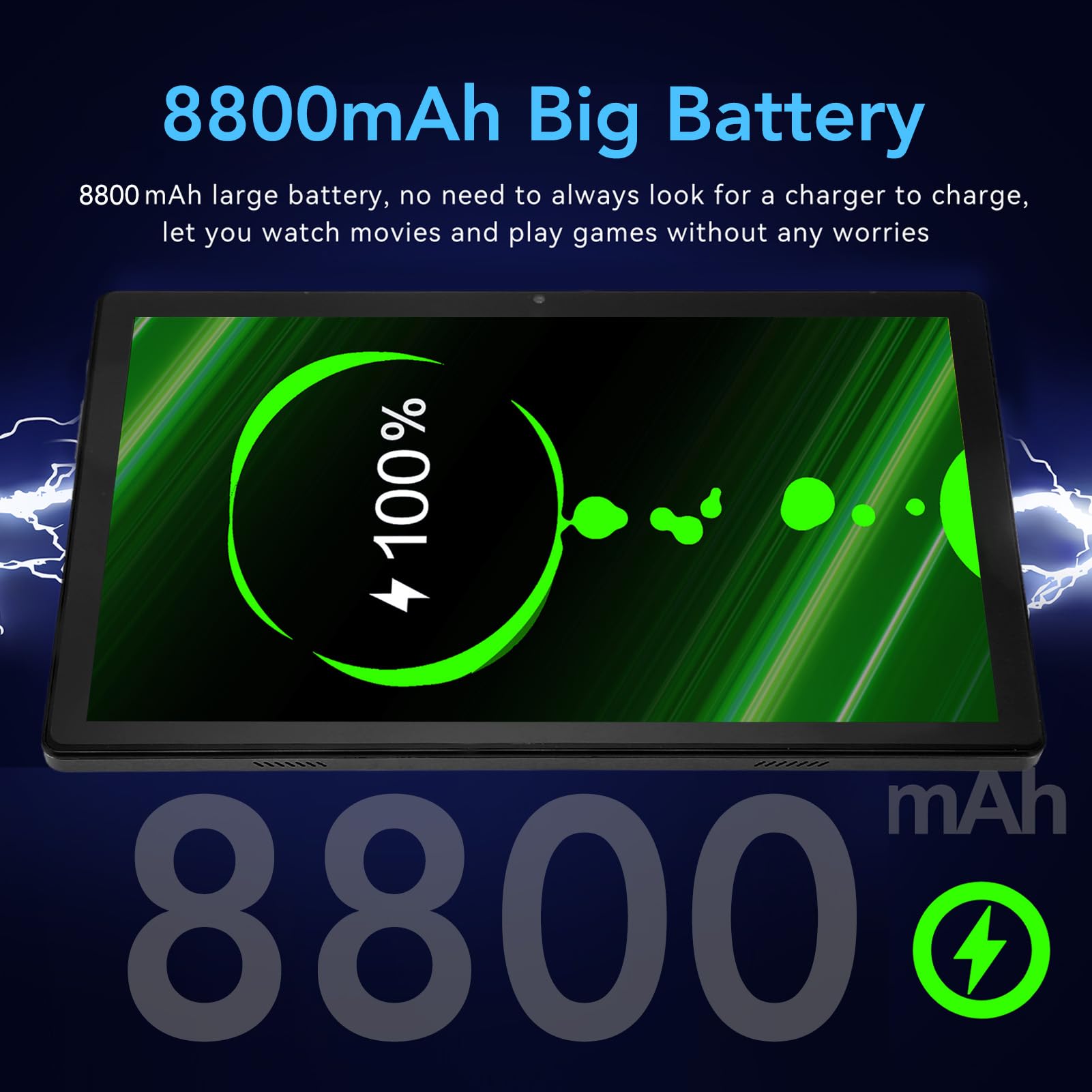 SHYEKYO HD Tablet, 12MP 24MP Camera 12GB 256GB Memory US Plug 100‑240V Gaming Tablet for Travel (US Plug)