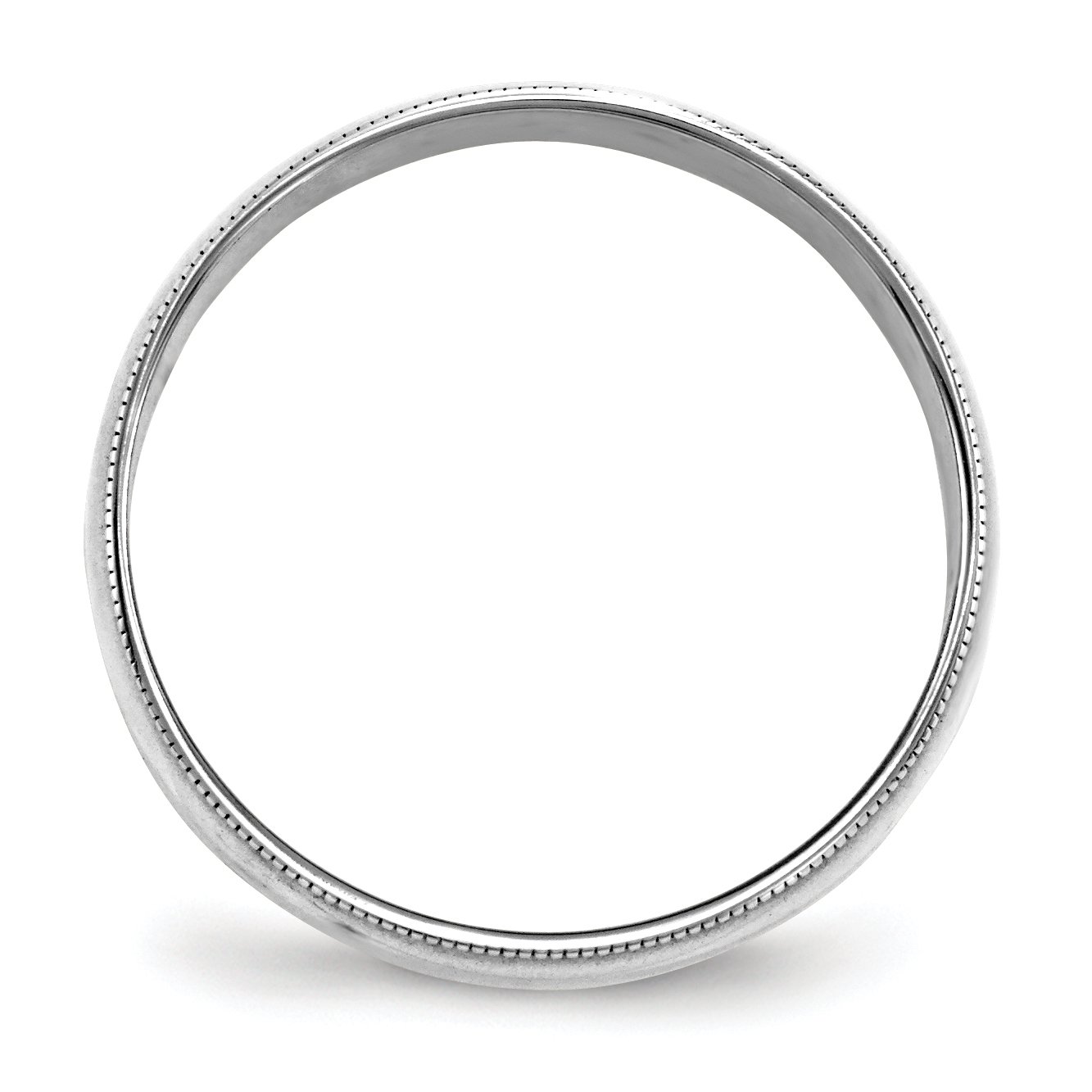 Solid 14k White Gold 6 mm Lightweight Milgrain Wedding Band Ring Size 11