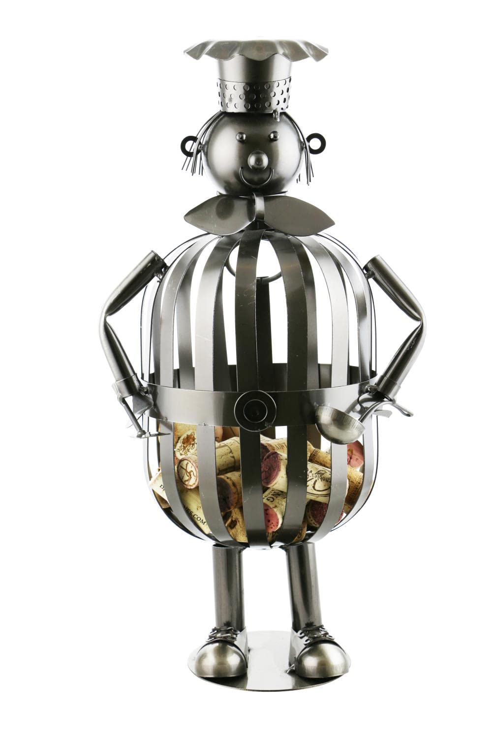 Wine Bodies Professional Accountant Metal Wine Bottle Holder, Charcoal