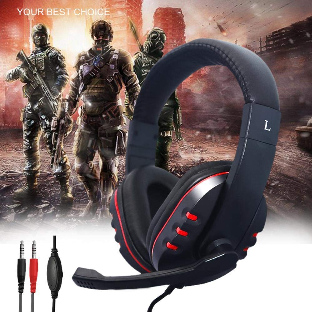 SFBBBO Headset On Ear Headset Stereo Deep Gaming Headphones Earphone with Microphone for Computer Pc Laptop Notebook GreenNoLEDPC