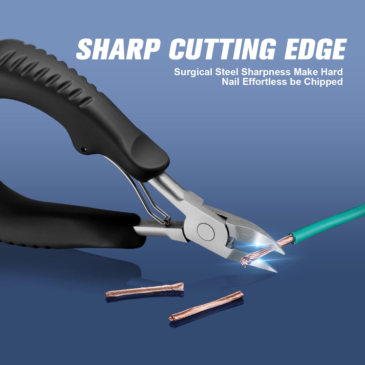 Nail Clippers for Thick & Ingrown Toenails - Sharp Curved Blade & Non-Slip Handle -Toenail Clippers for Men, Women, and Seniors - Professional Heavy-Duty Pedicure Tool Gift