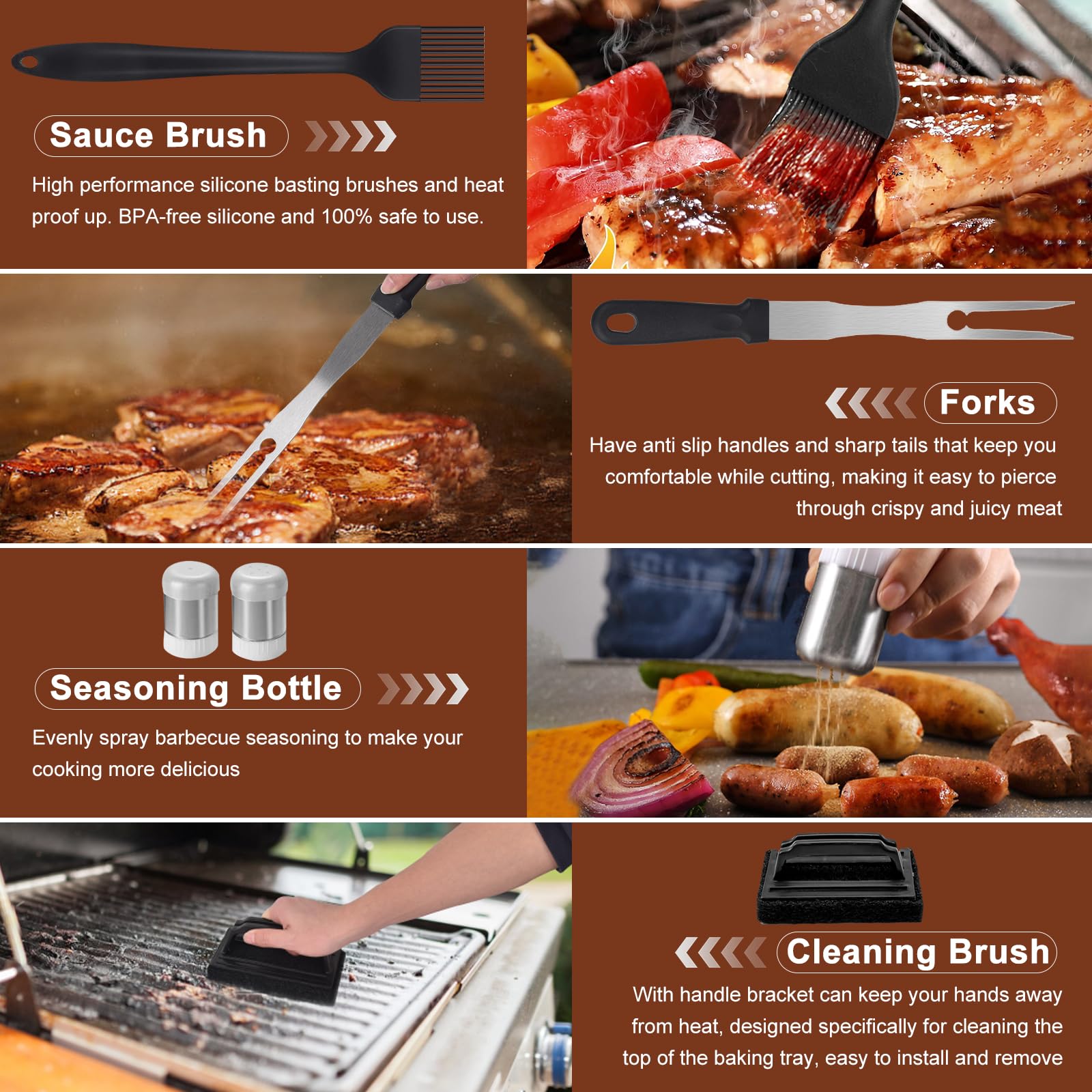 Wepeiri Blackstone Griddle Accessories Kit, 27Pcs Grilling Accessories Set for Blackstone and Camp Chef, Flat Top Grill Accessories Set with Spatulas, Scraper, Grill Press, Basting Cover for BBQ