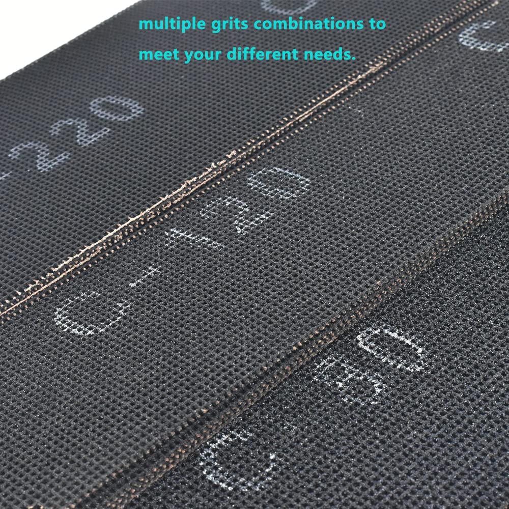 SCOTTCHEN Sanding Mesh 1/4 Sheet (12pcs) 5.5" x 4.5" for Palm Sanders Sheets 80 Grit