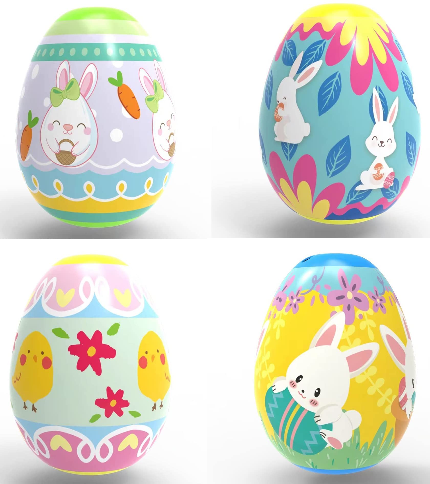Wittocs 36 Pcs Easter Egg Wrapper Luminous Eggs Film Shrink Wraps for 2.4in Easter Eggs Chicken Bunny Egg Sleeves Decorations, New Cute Easter Egg Arounds