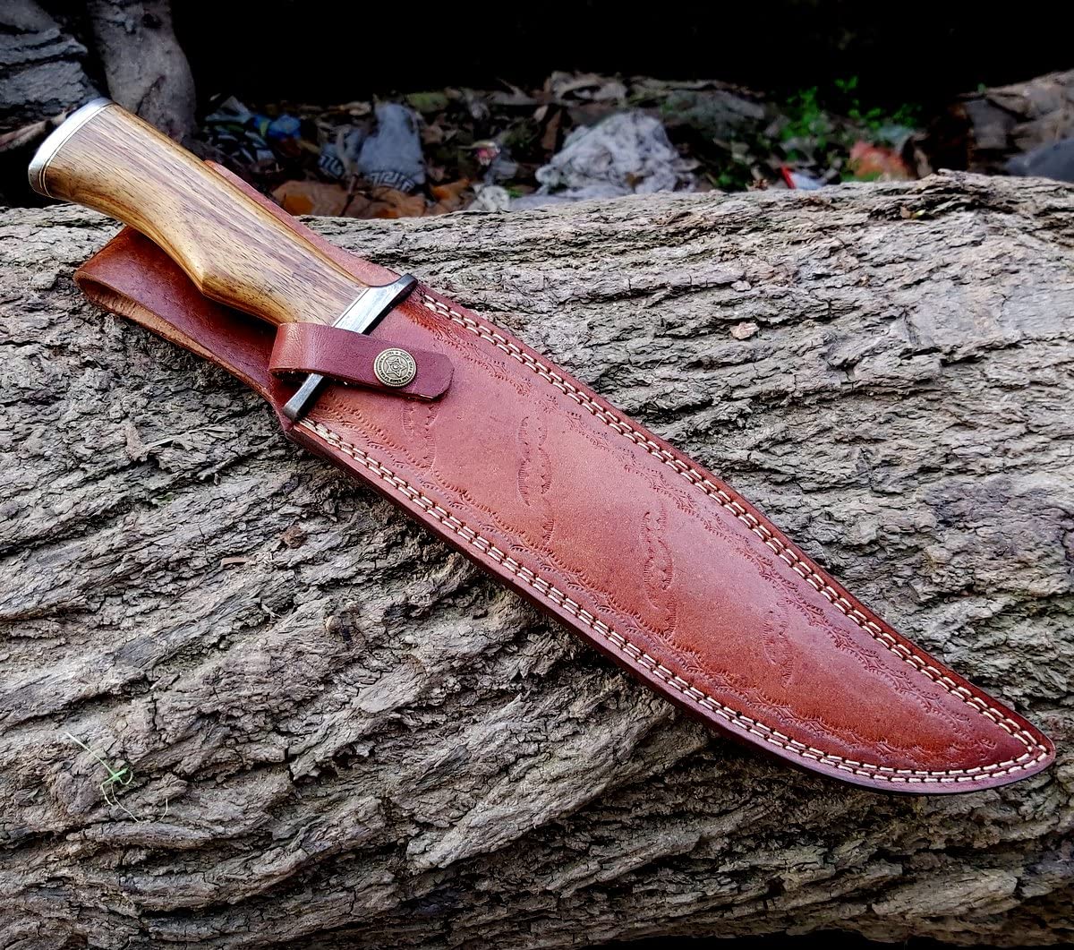 Unique Blades 15' Inches Knife ! Damascus Steel Bowie Knife ! Fix Blade Hunting Knife Survival Camping Knife Unique Pattern Full Tang With Sheath