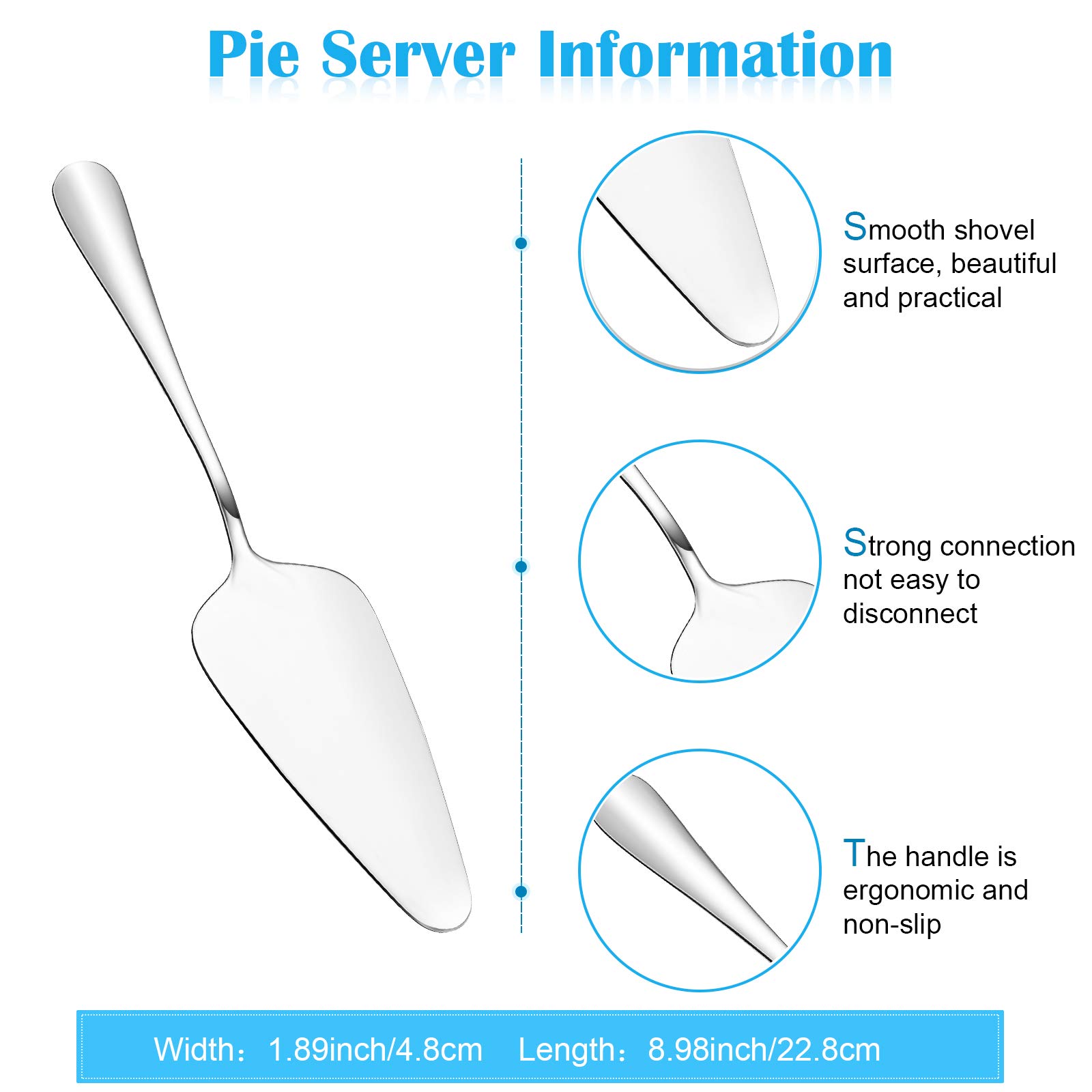 Stainless Pie Servers Cake Pizza Cutters Tart Dessert Slicer Set Cake Silvery Serving Slicer Spatulas for Cakes, Loaves, Egg Butter and More (2)