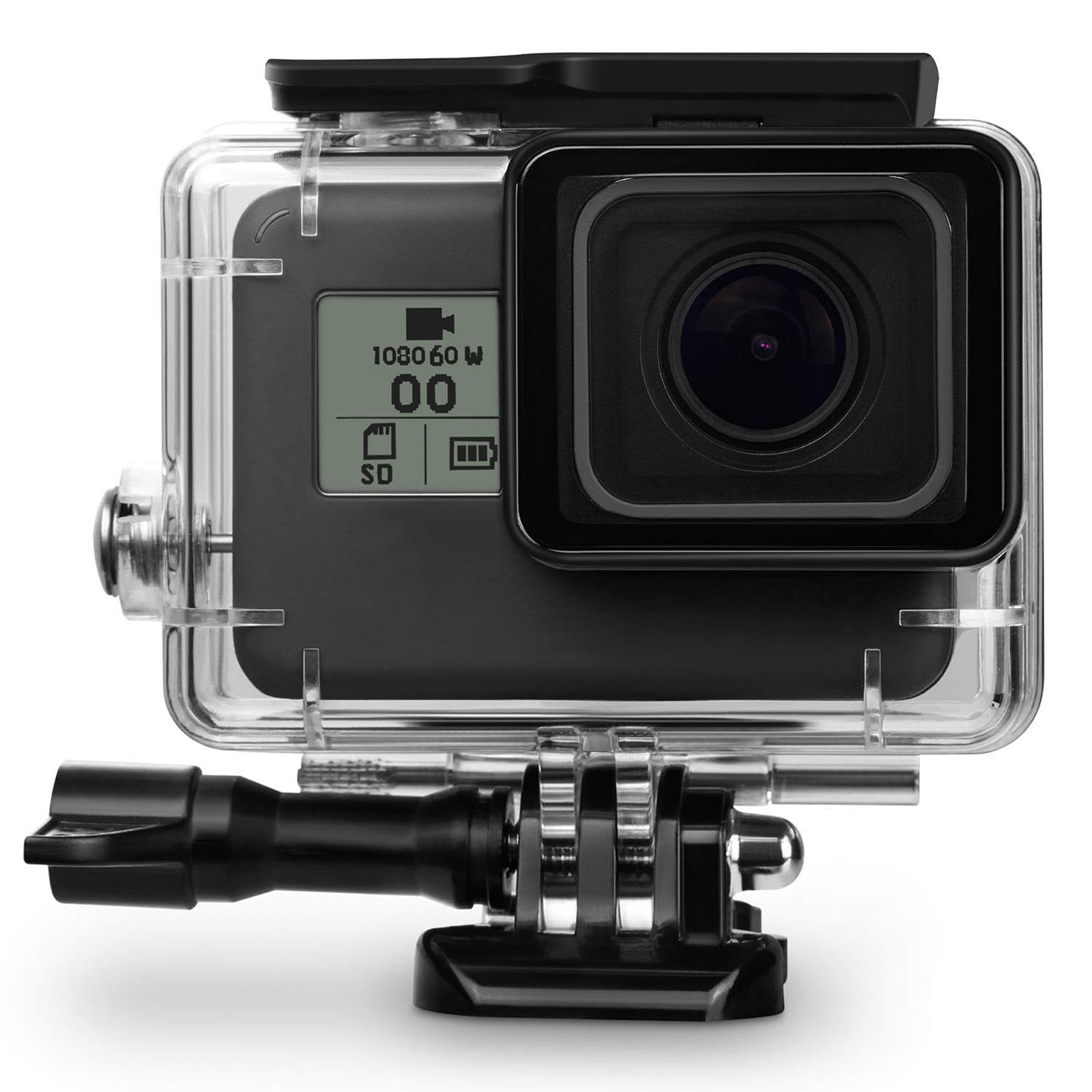 RAXPY Protective Housing Border Protective Shell Case Accessory Frame for Gopro Hero 5 Hero 6 and Hero 7 Black with Quick Pull Movable Socket (Gopro Housing)