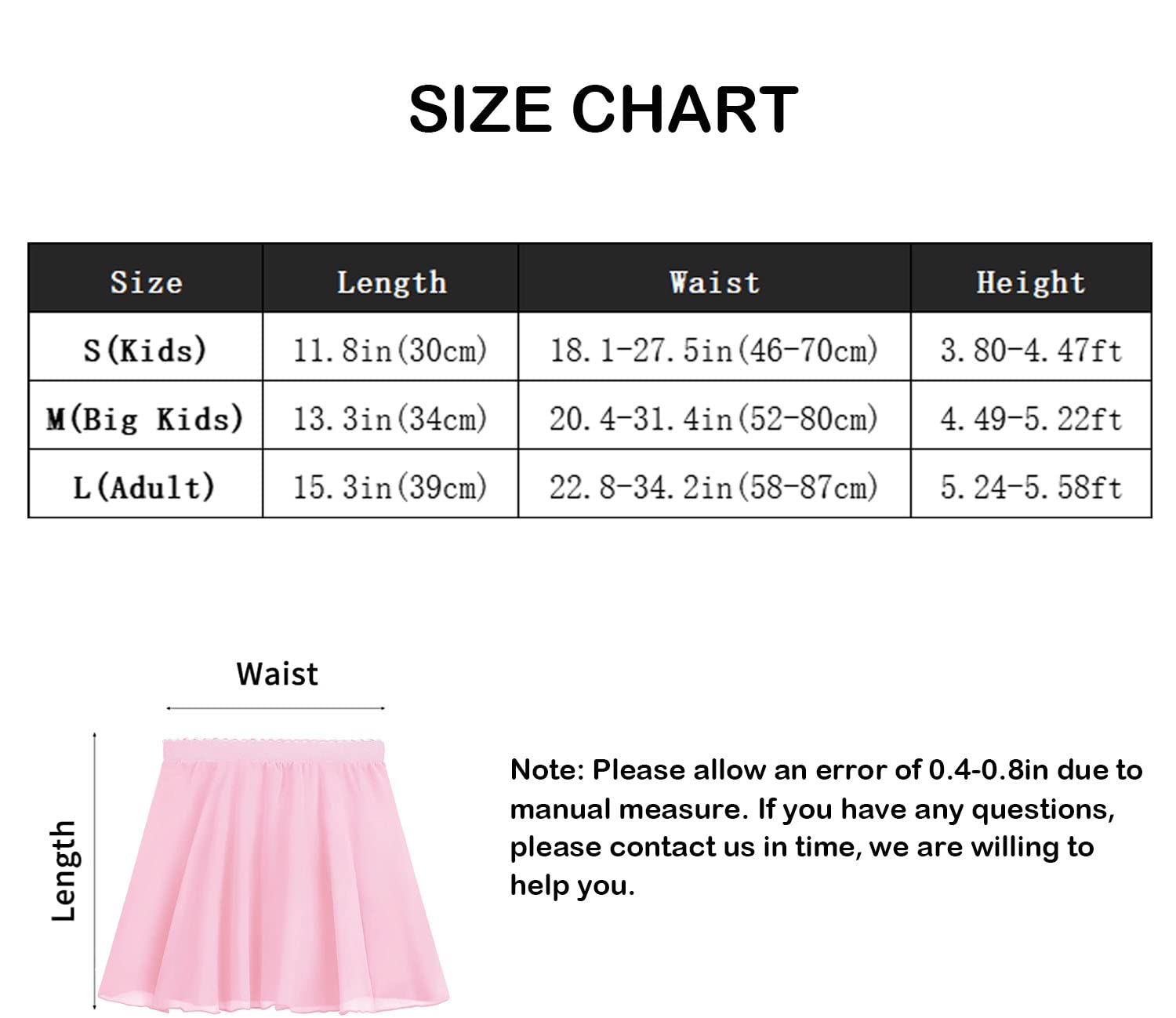 Wanlvhu Ballet Wrap Skirt Sheer Chiffon Dance Skirt for Girls Women Black