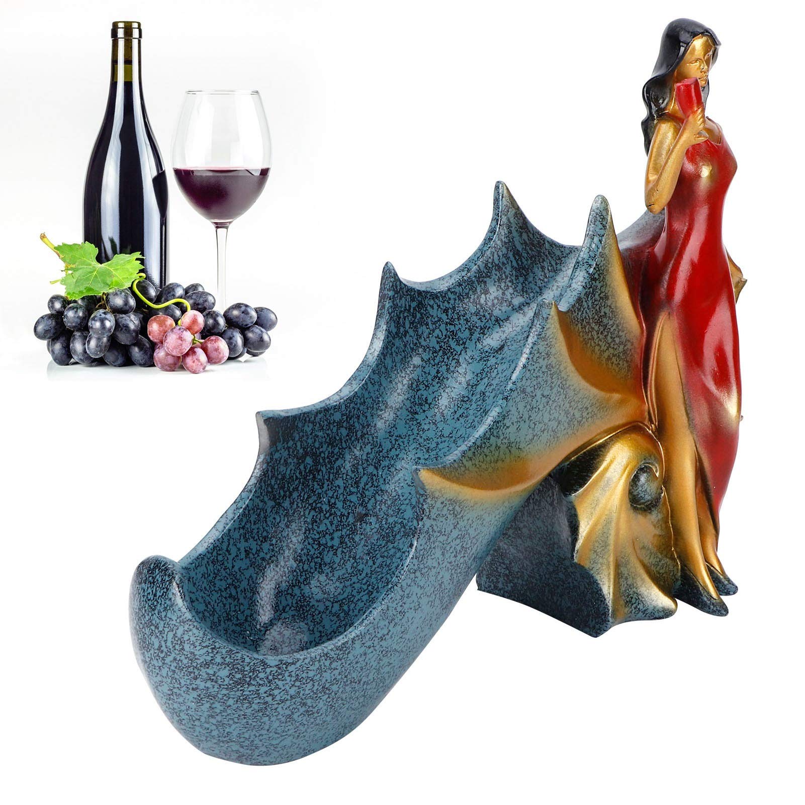 Wine Holder, Elegent Women Wine Rack Tall Drink Tabletop Single Wine Accessory Bottle Holder Wine Bottle Rack Stand for Bar Counter Home Decor (#2)