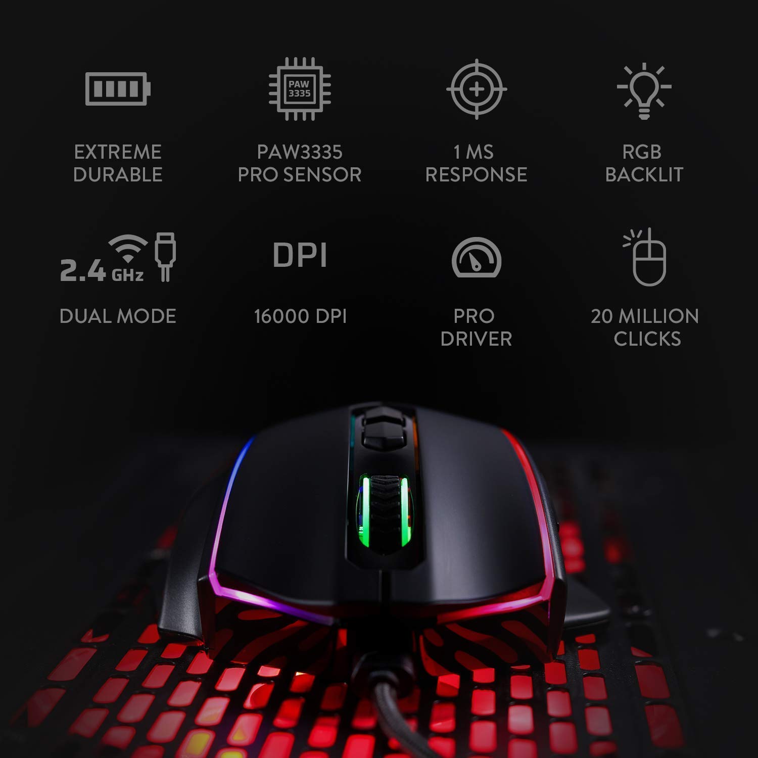 Redragon K596 Wireless Mechanical Gaming Keyboard M686 Wireless Gaming Mouse Bundle