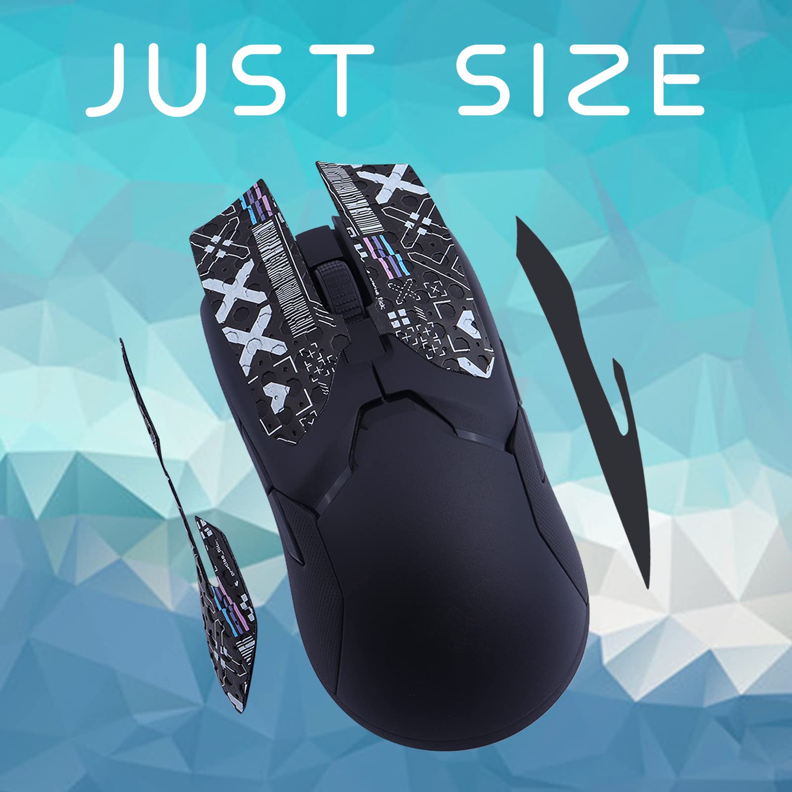 Wunzkii Mouse Grip Tape for Razer Viper/Viper Ultimate, Mouse Side Anti-Slip Stickers Gaming Mouse Skin Pre-Cut, Sweat Resistant, Easy to Apply, Self-Adhesive Design, Professional Mice Upgrade Kit