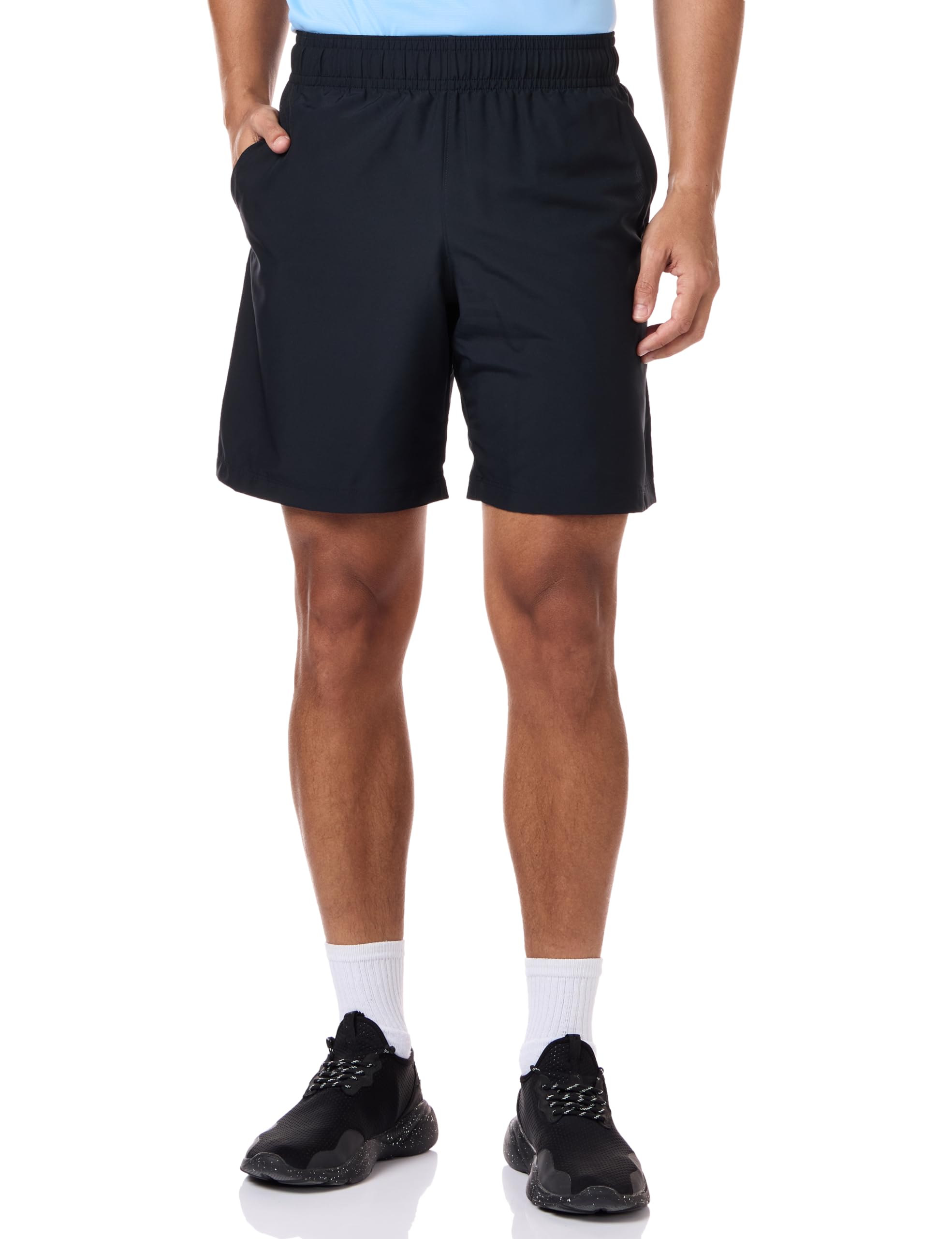 Under Armour Men's Woven Graphic Shorts, (003) Black / / Versa Blue, Large
