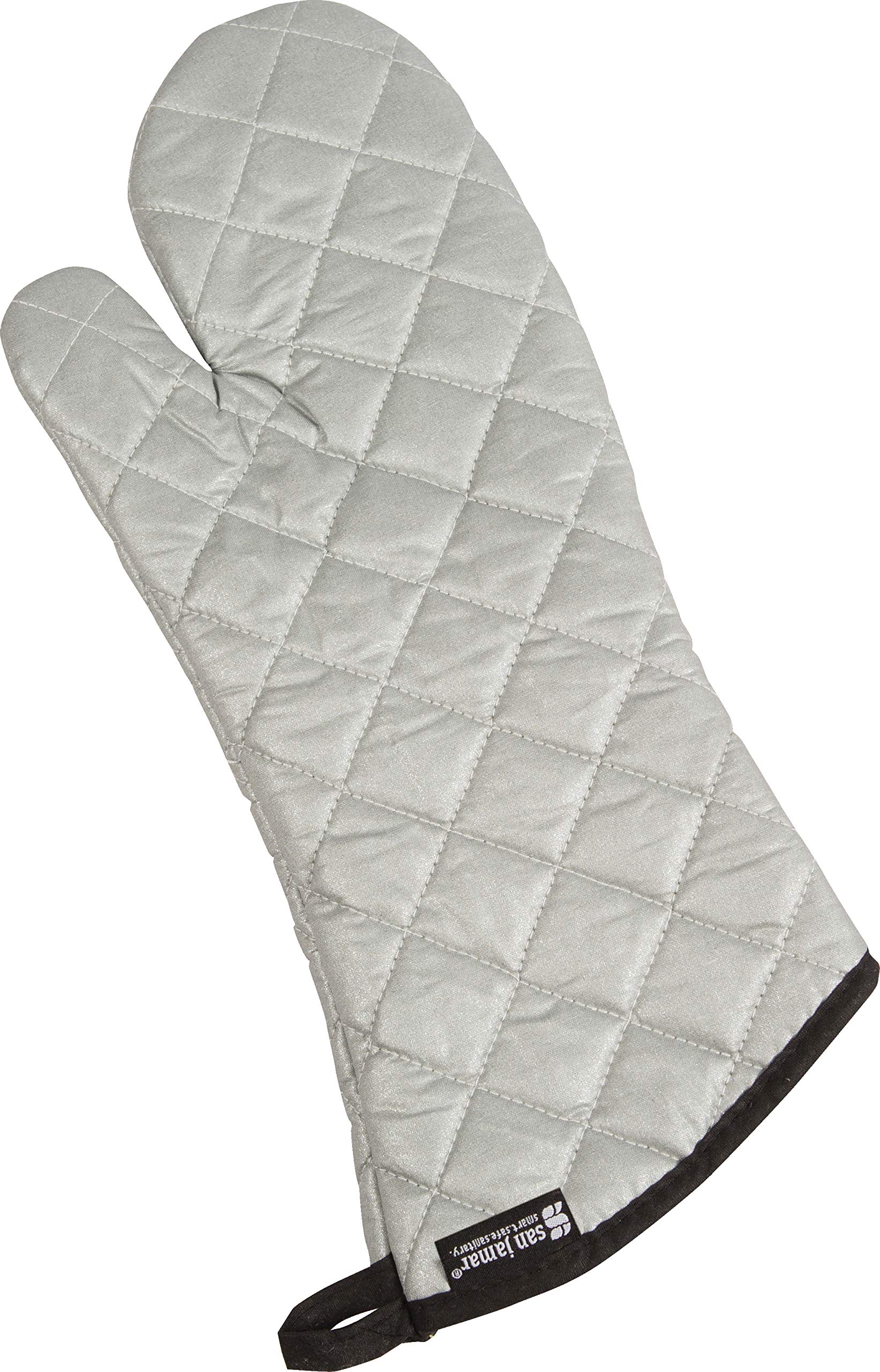 San Jamar 801SG17 Silicone Temperature Protection Oven/Freezer Mitt, 17" Length, Silver