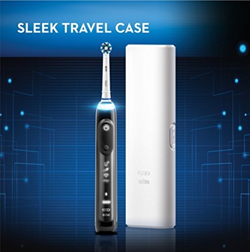 Oral-B 7500 Electric Toothbrush, Black with 3 Brush Heads and Travel Case - Visible Pressure Sensor to Protect Gums - 5 Cleaning Modes - 2 Minute Timer