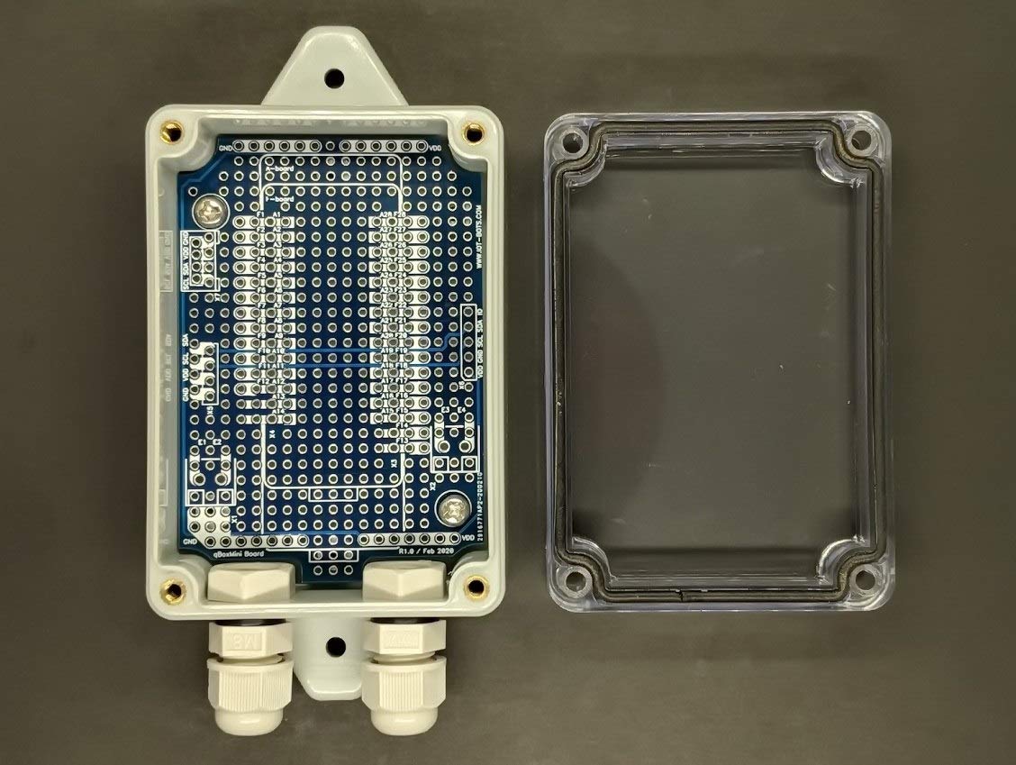 qBoxMini DIY IOT Enclosure Kit (No SMA), IOT Enclosure for Arduino MKR Feather ESP32 Cellular LoRa WiFi Board, Waterproof IP65 Enclosure with Glands, prototyping PCB