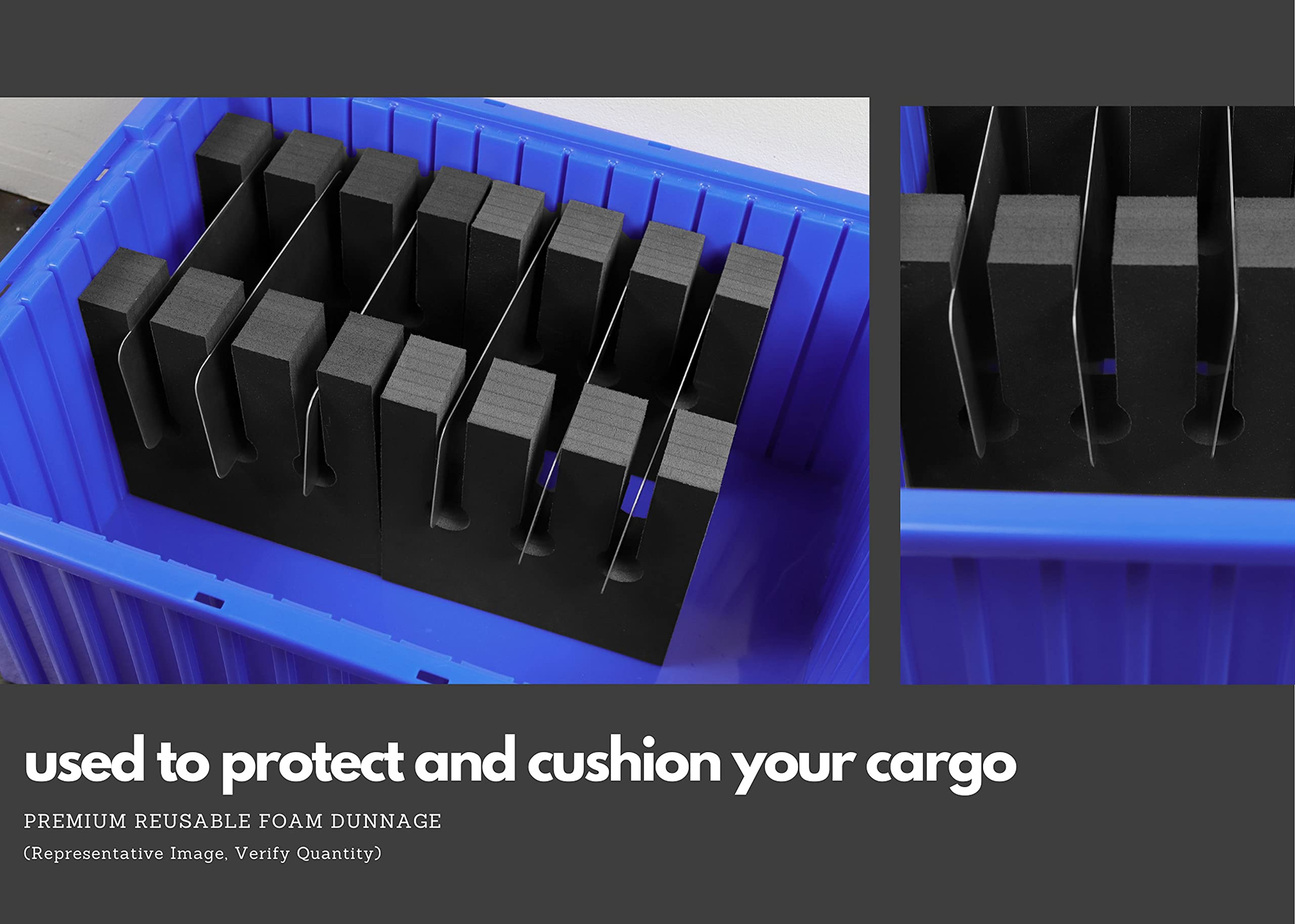Polar Whale Heavy Duty Foam Dunnage Rounded Inner Cargo Reusable Cushion Transport Storage Organization for Shipping Boxes Crates Containers Warehouses More Waterproof 6 x 4 x 2 Inches 3 Piece Set